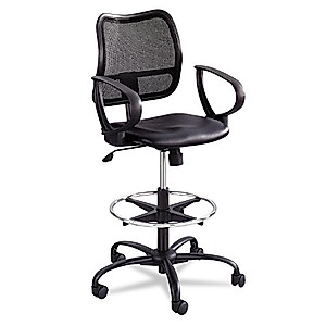 Safco 3395Bv Vue Series Mesh Extended Height Chair Vinyl Seat Black