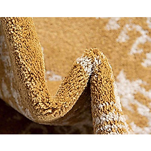 Unique Loom Utopia Collection Area Rug - Larissa (9'x 12' 2" Rectangle, Gold/ Ivory)