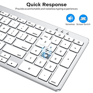 OMOTON Wired Keyboard Compatible with Mac, with Dual Interface (USB and Type-C), Numeric Keypad Compatible with MacBook Pro/Air, iMac, Mac Mini/Pro Laptop, Silver