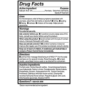 MG217 Dandruff Shampoo & Conditioner, 3percent Salicylic Acid Shampoo & Conditioner, 8 oz Tube, Clear