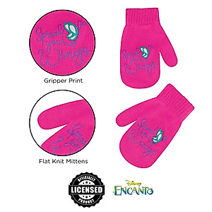 Disney Girls Toddler Winter Hat and Mittens Set Ages 2-4 Or Encanto Hat and Kids Gloves Set for Ages 4-7