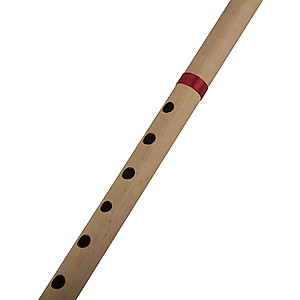 17 Inch Authentic Indian Wooden Bamboo Flute in 'A' Key Fipple Woodwind Musical Instrument Recorder Traditional Bansuri Handcrafted Novelty Decoratives & Collectibles
