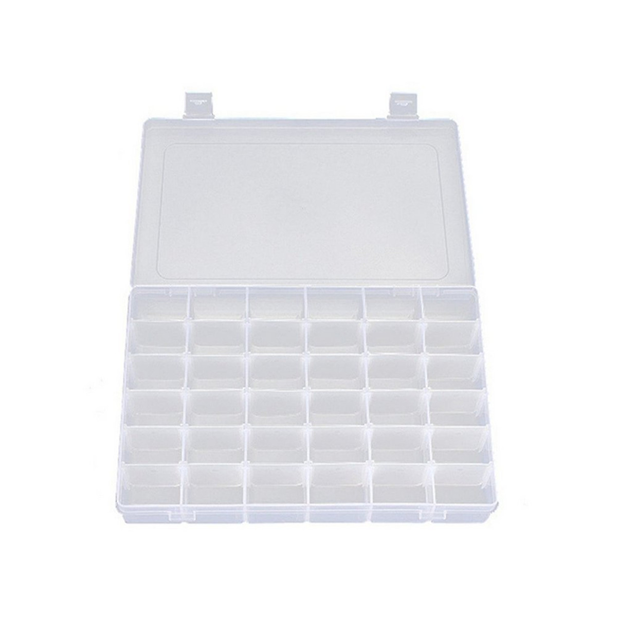 Adjustable 36 Compartment Slot Clear Plastic Storage Craft Box Organizer Container Case Tool for Jewellery Hair and Make Up Comestic Accessories