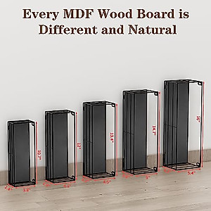 CRUGLA Floating Shelves Wall Mounted Set of 5, Black Hanging Storage Wall Shelf for Bathroom, Kitchen, Bedroom, Living Room Home Decor