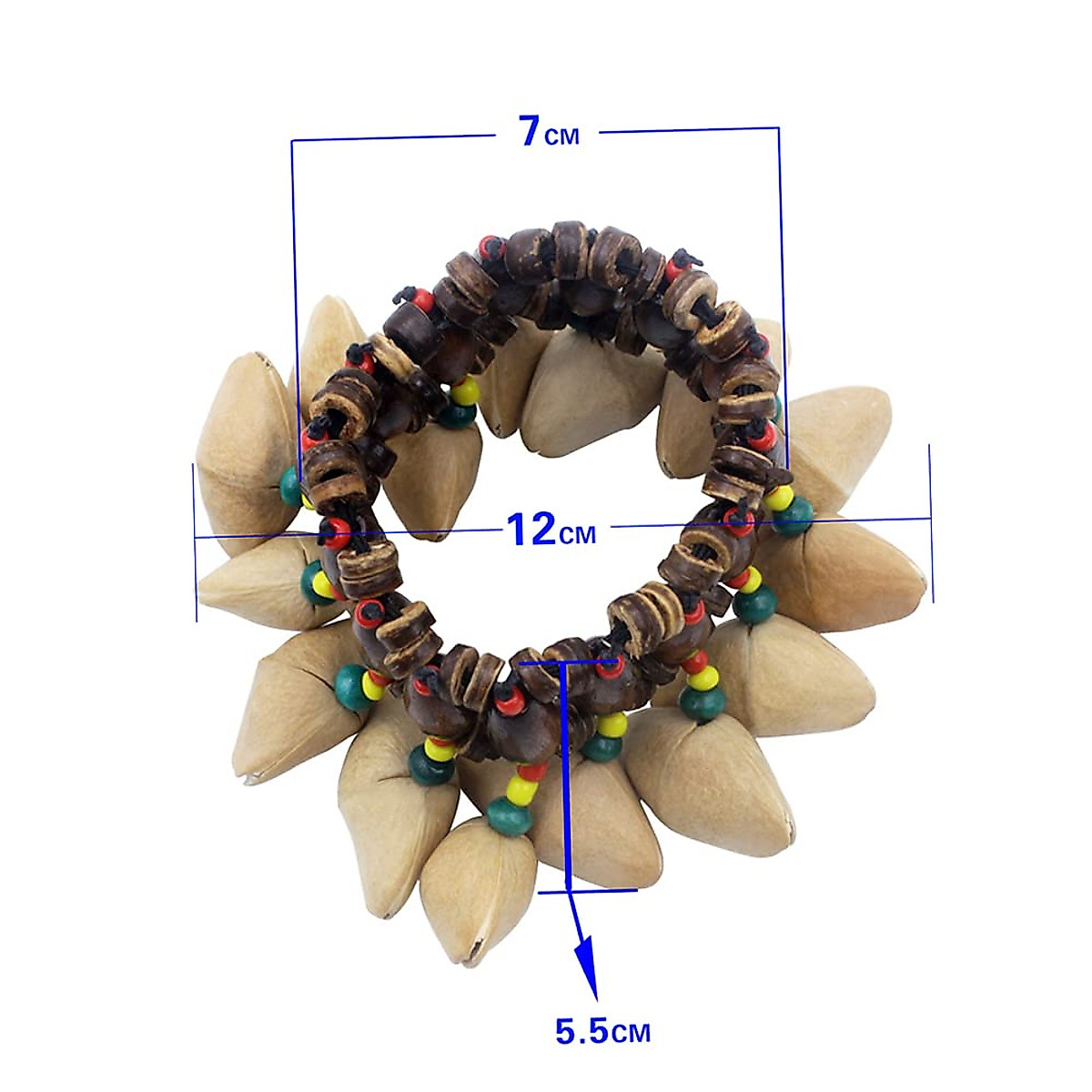 summina Nuts Shell Bracelet, African Tribal Style Nut Handbell, Drum Conga Percussion Accessories