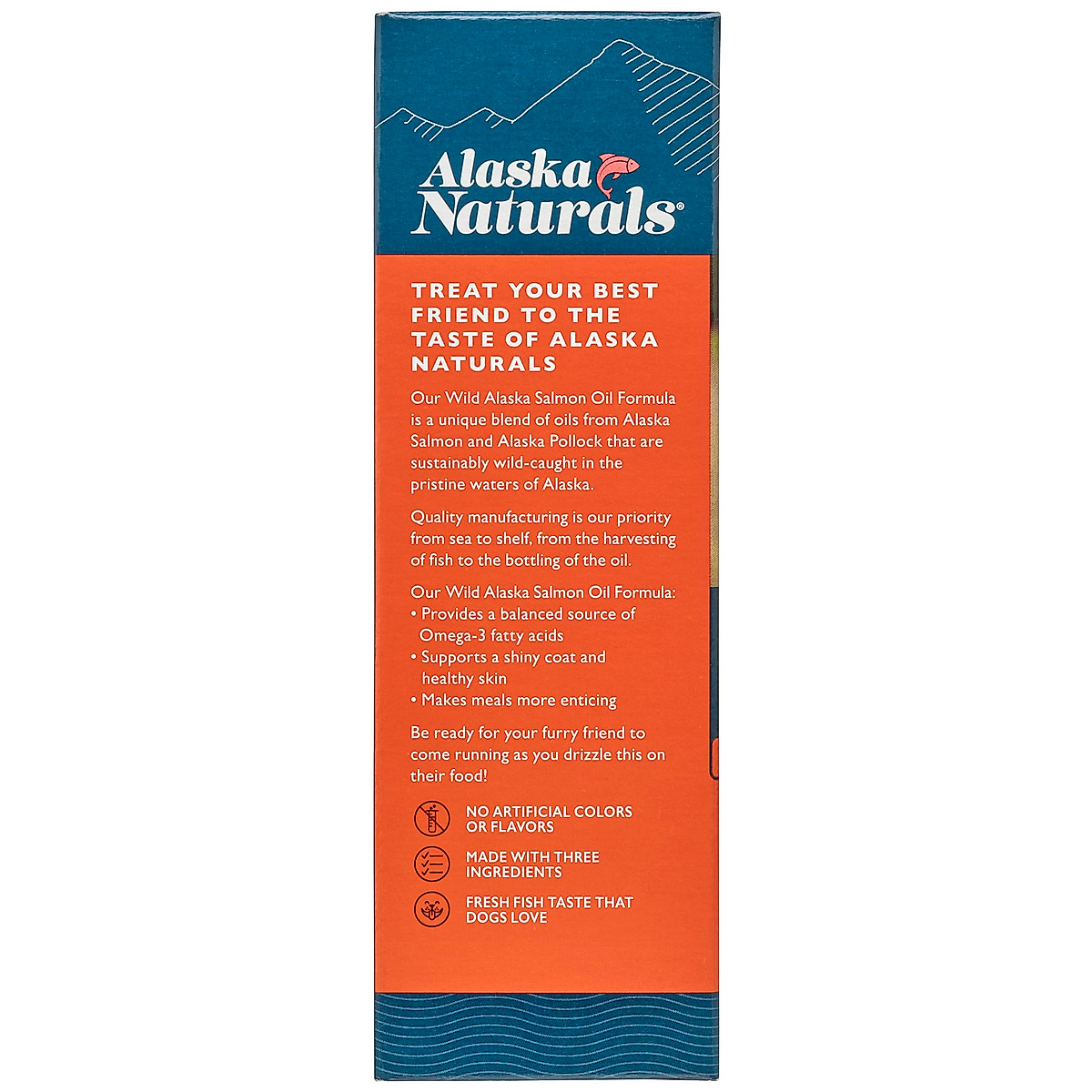 Alaska Naturals – Wild Alaska Salmon Oil Formula Dog Food Topper – EPA and DHA Omega-3 - Supplement for Healthy Skin, Shiny Coat – Made in The USA – 8 oz. Pump Bottle