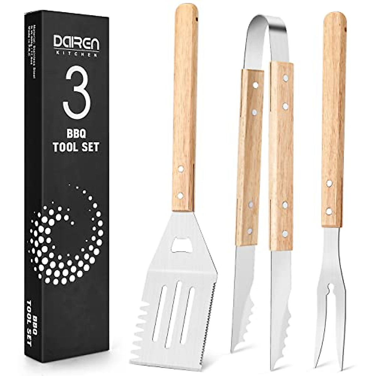 Grill Tongs for Cooking BBQ Set 3 Pcs Heavy Duty Grilling Cooking Tongs for Serving Food Rubber Grips Long Locking Stainless Steel Kitchen Tongs & Barbecue No More Burnt Hands Heat Resistant