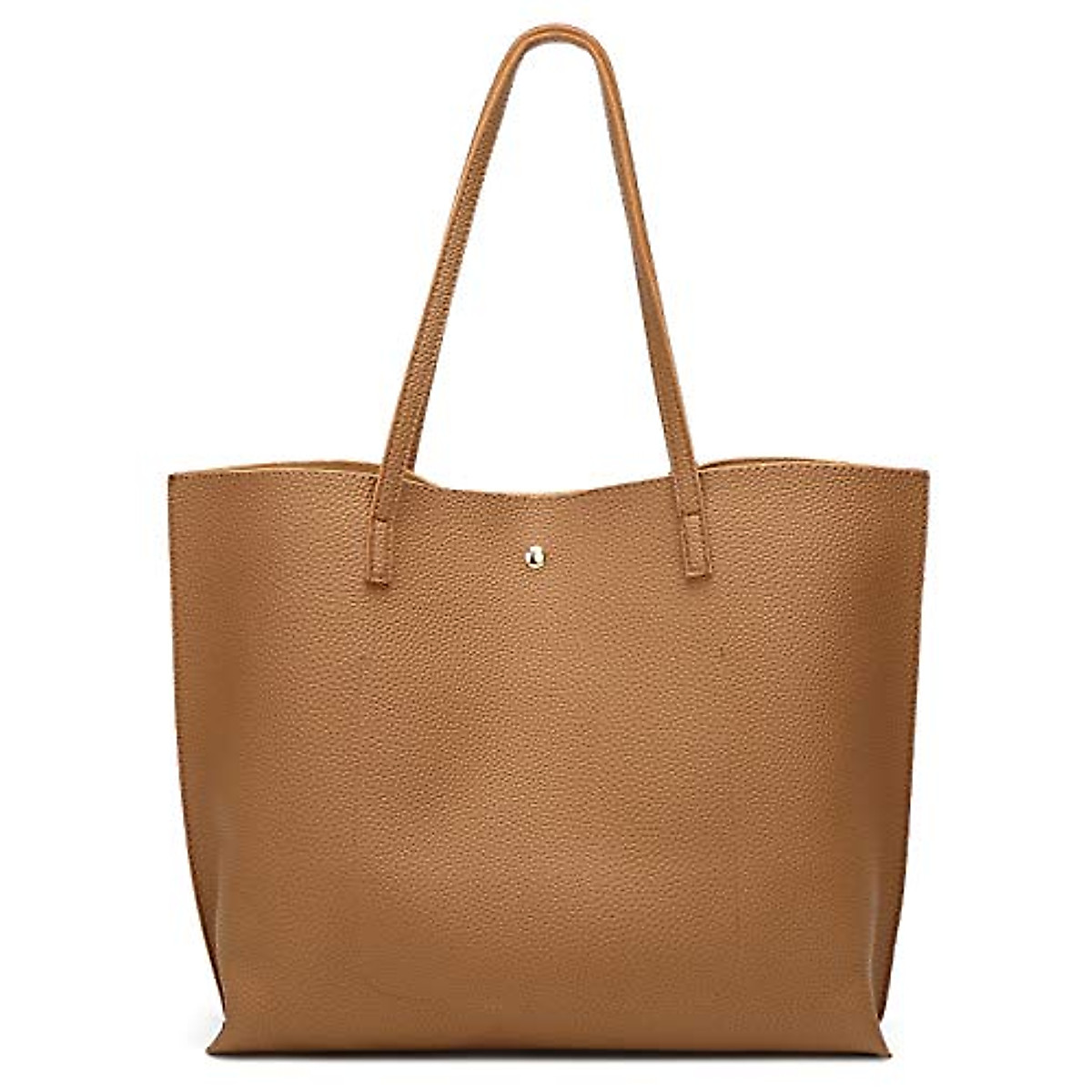 Dreubea Women's Soft Faux Leather Tote Shoulder Bag from, Big Capacity Tassel Handbag Raw Umber