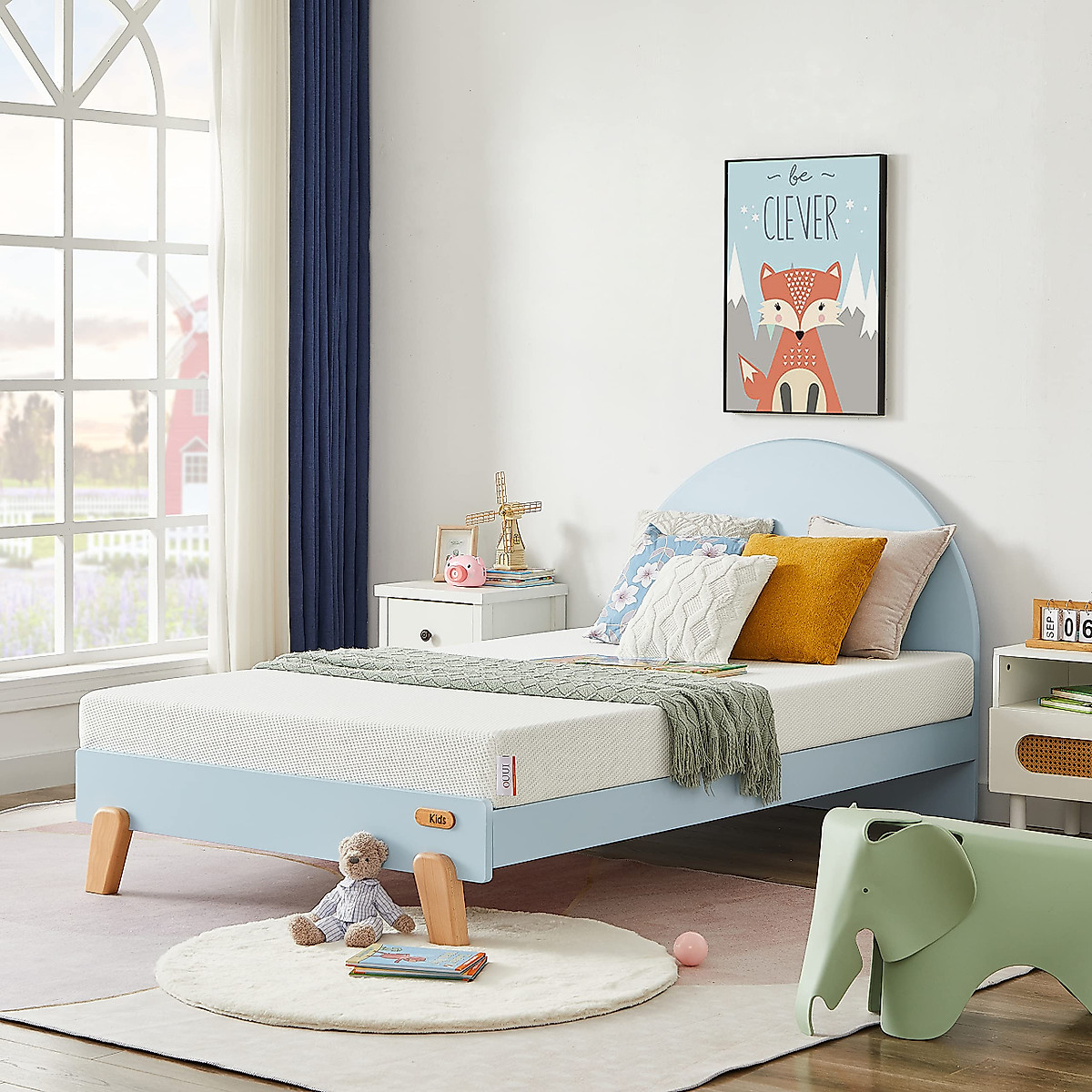 OUUI Twin XL Mattress, 6 Inch Green Tea Cooling Gel Memory Foam Mattress in a Box for Kids Medium Firm Twin Bed Mattress for Bunk Bed, Trundle Bed, Pressure Relief, CertiPUR-US Certified