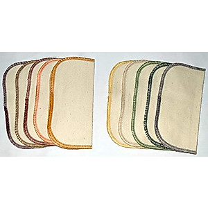 1 Ply Organic Flannel Washable Baby Wipes 8 x 8 Inches Organic Thread Earth’s Palette Set of 10