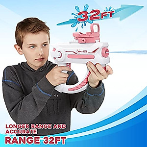 Automatic Water Gun Electric Squirt Water Blaster Guns Soaker Squirt Summer Squirt Shooter Gun Toy Water Gun for Girls Outdoor Swimming Beach Water Fighting Toys