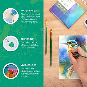 Norberg & Linden Watercolor Paint Set - 36 Premium Paints - 12 Page Pad - 6 Brushes - Painting Supplies with Palette, Watercolors, Art Pad Paper and Artist Brushes