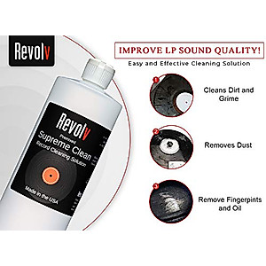 Revolv Supreme Clean Record Cleaning Fluid Solution Vinyl LP Cleaner for Record Cleaner (16 oz.)