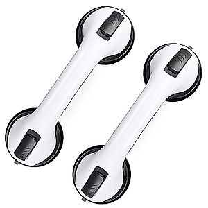 Grab Bars for Bathtubs and Showers, 2 Pack Shower Handle 12 Inch Strong Suction Shower Bar, Safety Bars for Shower Chair, Bathroom Grab Bar for Senior
