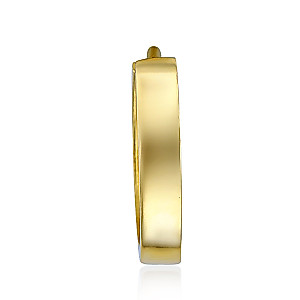 14k REAL Yellow Gold 2.5mm Thickness Hoop Huggie Earrings (13 x 13 mm)