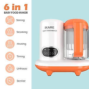 6 in 1 IKARE Baby Food Maker, Infant Feeding Blender Puree Processor Grinder Steamer