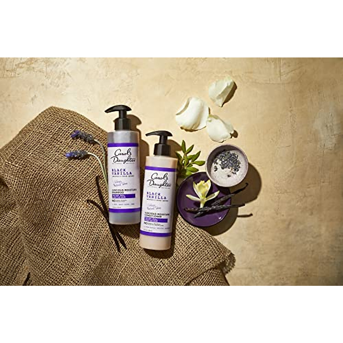 Carol's Daughter Black Vanilla Curly Hair Shampoo and Conditioner Set - Made with Shea Butter, Biotin, and Rosemary (2 Product Kit)