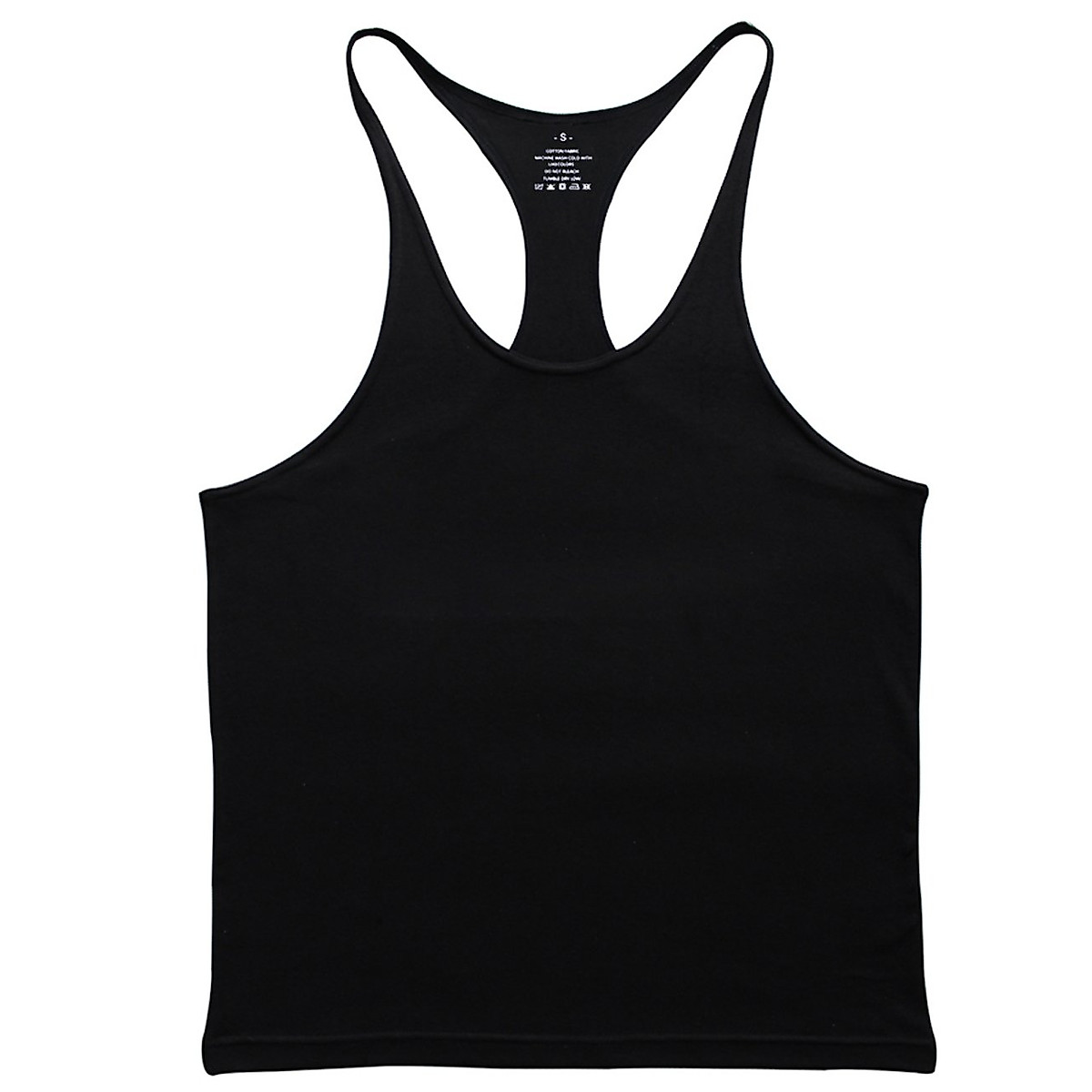 Muscle Alive Blank Bodybuilding Stringer Tank Tops Men Cotton Size S Black