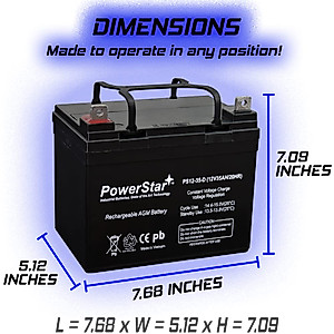PowerStar replacement for Revo, Jazzy, Select Traveller,Select,Select 6 & 7 Power Chair Batteries PS12-35