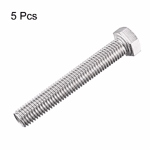 uxcell M12x 80mm Hex Bolts 304 Stainless Steel Hexagon Screw Bolt 5pcs