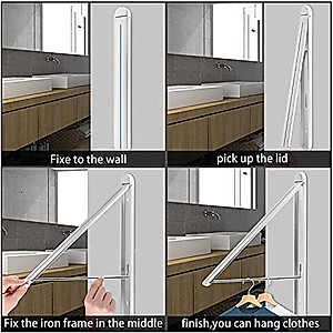 Ithywat Clothes Drying Rack,Wall Mounted Clothes Hanging Rack,Retractable Folding Hanger,Laundry Room Organization,Drying Racks for Laundry,Bathroom,Garage,Indoor&Outdoor Aluminum1pcs