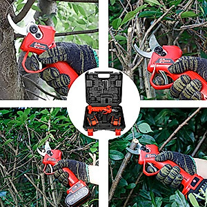 Navegando Electric Pruner Shears with 2 PCS Backup Rechargeable 16.8V 2Ah Lithium Battery Powered Tree Branch Pruner Professional Cordless Pruning Shears
