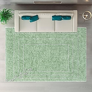 Jocovieh Soft Sage-Green Rugs for Bedroom, 5x7 Feet Fluffy Carpets, Indoor Modern Plush Area Rugs for Living Room Kids Girls Room, Non-Slip Shag Rug for Nursery Home Decor, Green
