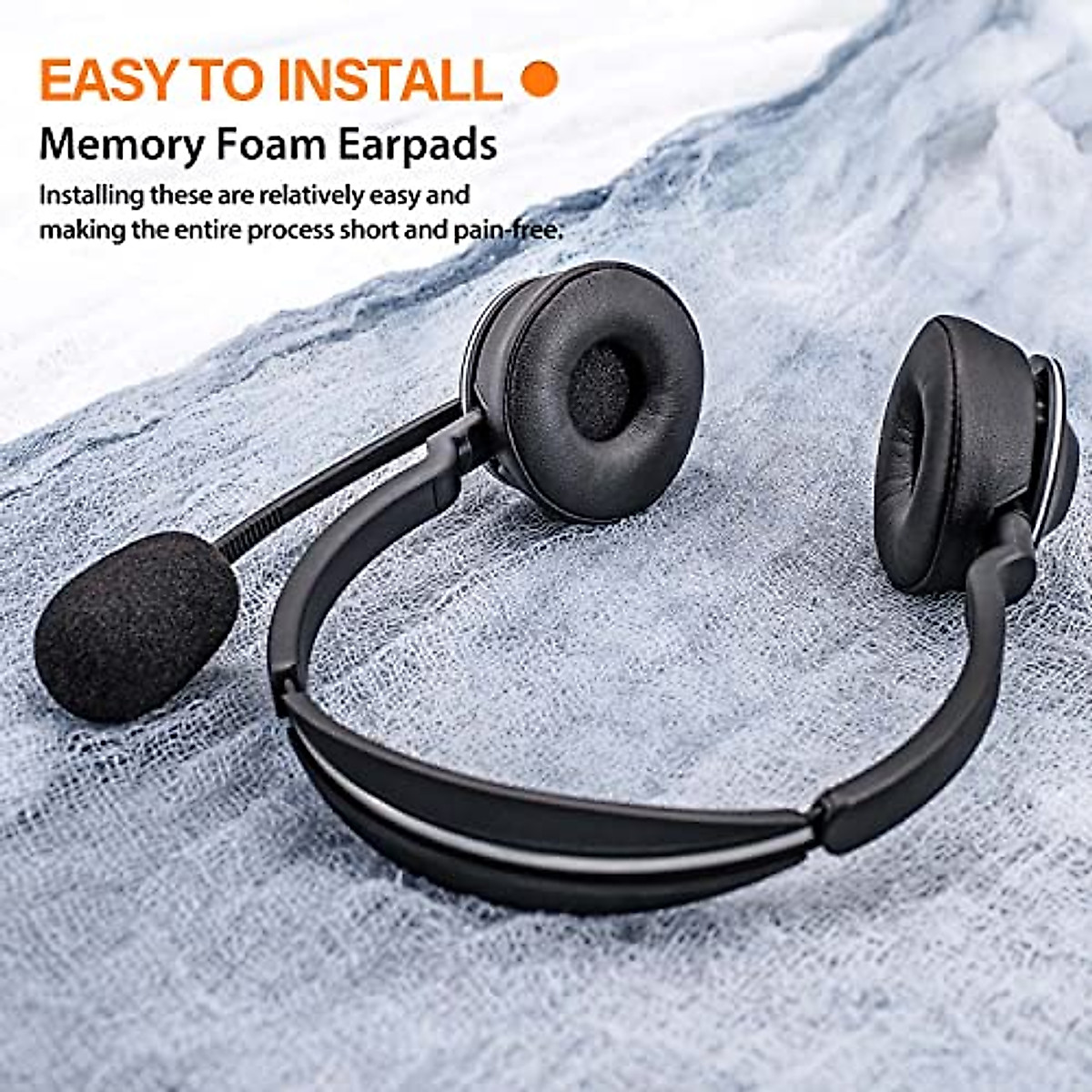 Engage 75 Earpads - Compatible with Engage 75 / 65 Headset I Replacement Ear Cushions with Microphone Foam - NOT FIT Engage Convertible and Engage Mono Version Model