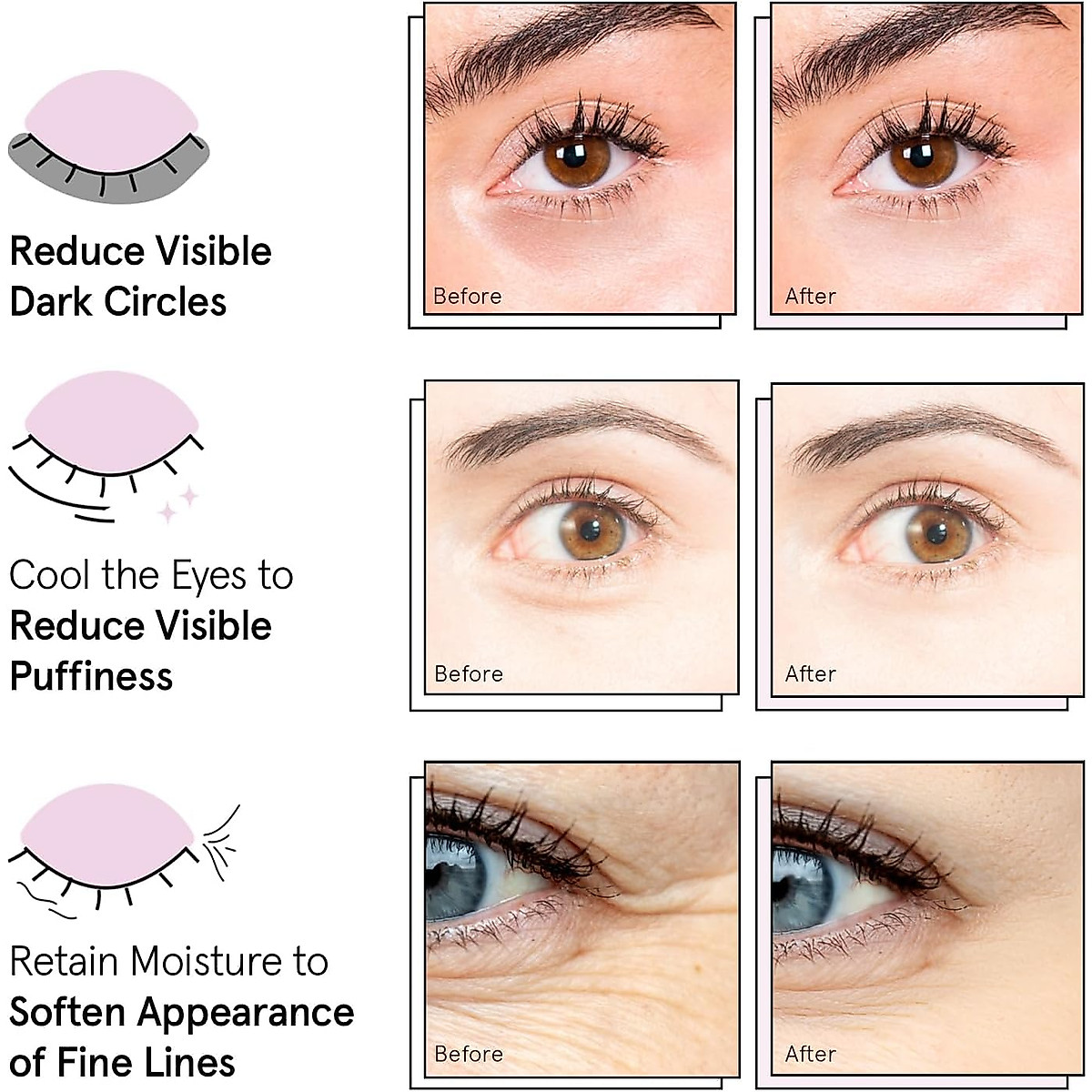 Under Eye Mask - Reduce Dark Circles, Puffy Eyes, Undereye Bags, Wrinkles - Gel Under Eye Patches, Vegan Cruelty-Free Self Care by grace and stella (24 Pairs, Blue)