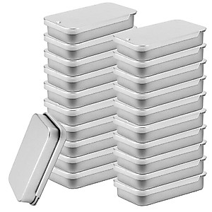 SHEUTSAN 60 PCS Metal Slide Top Tin Containers, 2.36 x 1.33 x 0.43 Inch Metal Rectangular Sliding Lid Tin Boxes, Small Slide Top Box for Candles Jewelry Crafts