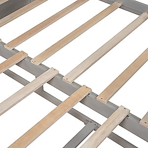 Flieks Wooden Daybed with Trundle Bed and Two Storage Drawers Twin Bed to King Design Sofa Bed, 77.2" L x76.4 W Extendable Bed Daybed for Bedroom Living Room