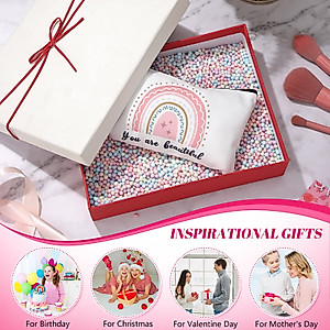 Yahenda 16 Pieces Cosmetic Makeup Bag Inspirational Zipper Pouch You Are Amazing Loved Beautiful Kind Pouch Inspirational Gifts for Women Nurse Teacher(Rainbow)