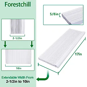 Forestchill Window Air Conditioner Side Panel with Double Layers, Upgraded Insulation AC Side Panels for Window AC Unit, Fits Up to 17" H x 10" W, Pack of 2, White