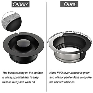 HausinLuck Garbage Disposal Flange, Black Garbage Disposal Drain Garbage Disposal Sink Flange and Stopper, Garbage Disposal Flange Plug For 3-1/2 Inch Drain Hole, Sink Flange and Stopper