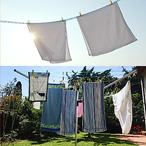 uxcell Windproof Clothesline, 10M 33ft Plastic Non-Slip Clothes Drying Rope Portable Travel Clothesline for Courtyard Outdoor Laundry Camping, White