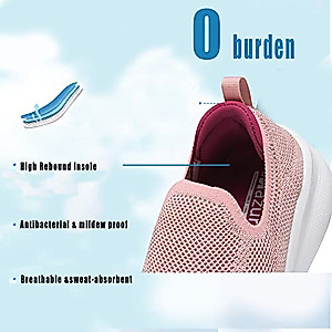 MAZURKA Shoes for Women Slip On Womens Women's Sneakers Wide Woman Walking Slip-On Black White Pink Grey Tan Width Wide Comfortable Fashion Athletic Soft Breathe Summer (Pink,Us Women Size 7)