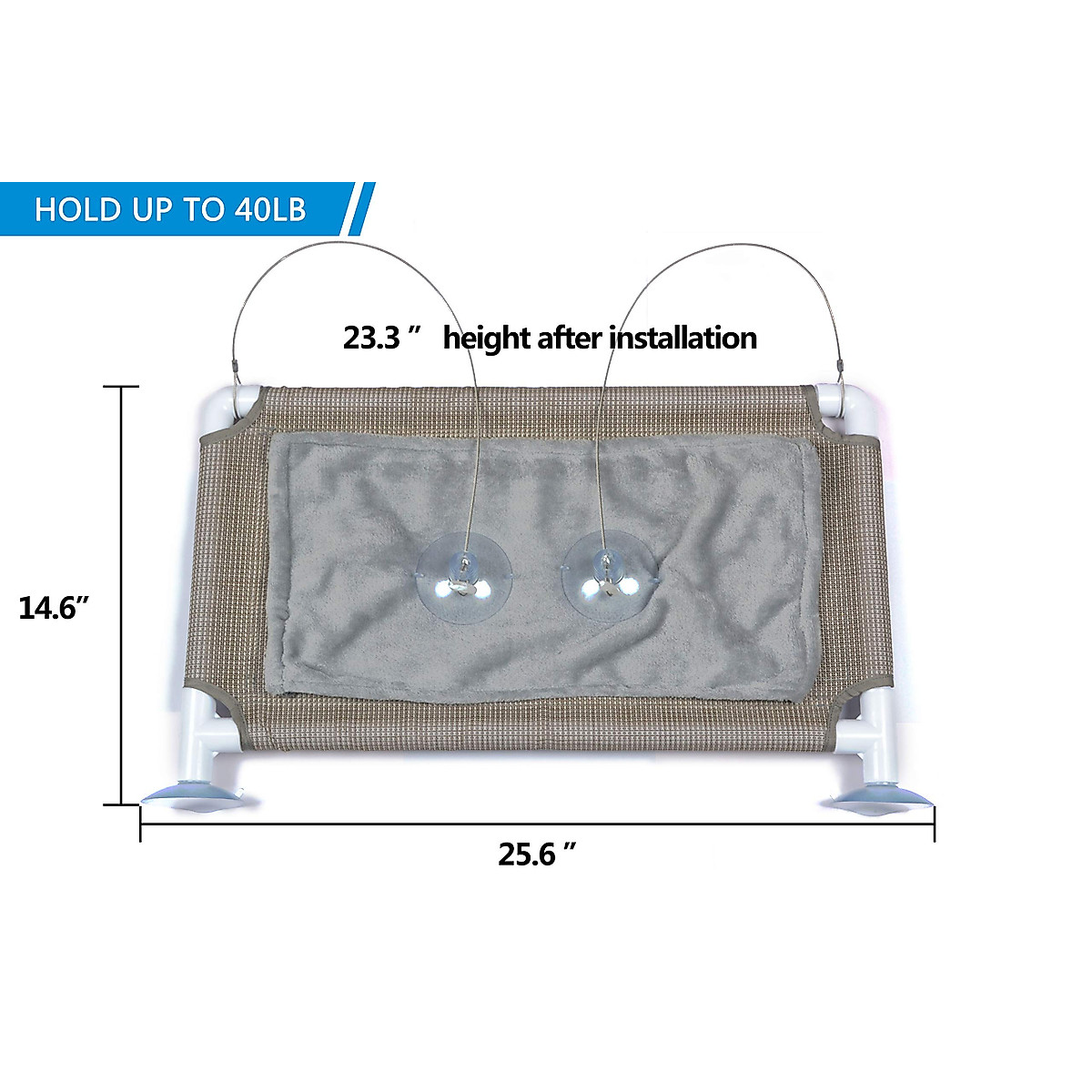 PEFUNY Cat Bed Window, Cat Window Hammock Window Perch, Safety Cat Shelves Space Saving Window Mounted Cat Seat for Large Cats (Beige Premium Set)