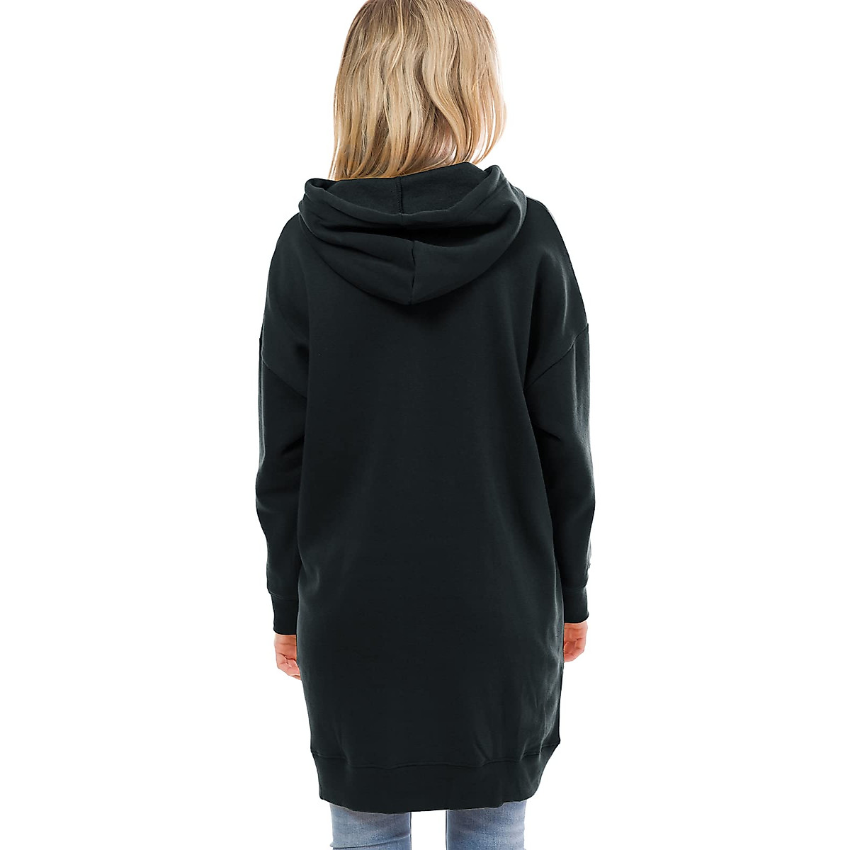MixMatchy Women's Casual Long Sleeve Fleece Hoodie Fall Sweatshirts Hooded Pullover Tunic Black 2XL