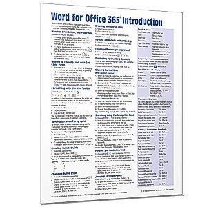 Word for Microsoft 365 (Office 365) Introduction Quick Reference Guide - Windows Version (Cheat Sheet of Instructions, Tips & Shortcuts - Laminated Card)