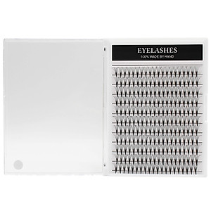 Dedila 220Pcs -Long Stem 14D Wide Fans Premade Volume Eye Lashes Extensions Thin Base Natural Long Individual False Eyelashes Soft and Lightweight Cluster Lashes 10-18mm to Choose (15mm)