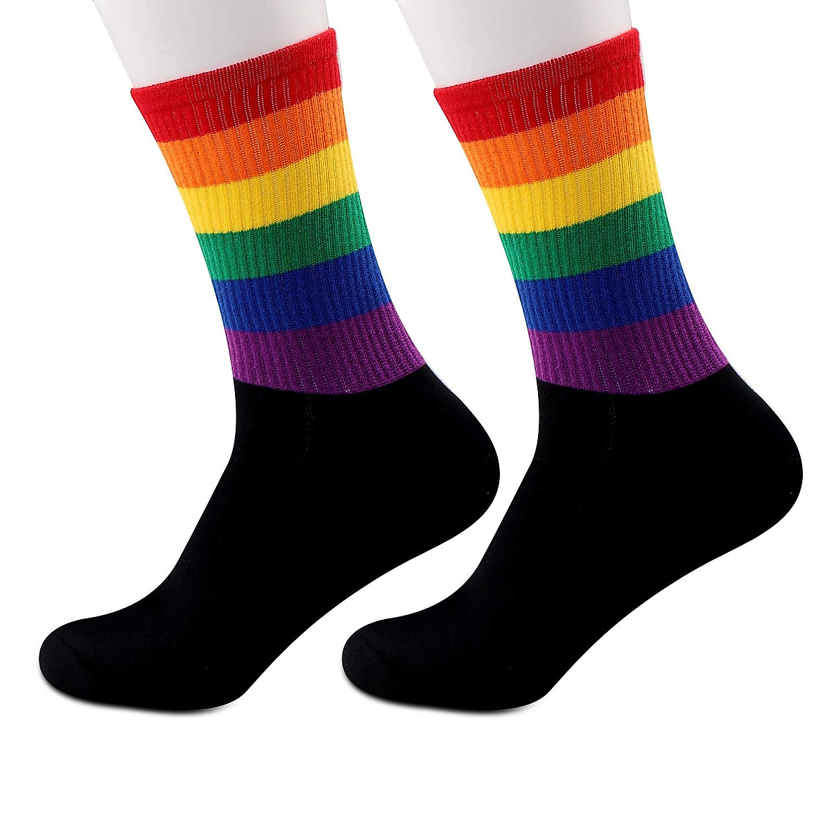 JXGZSO 2 Pairs Gay Pride Rainbow Socks LGBTQ Pride Flag Be Gay Do Crime Rainbow Socks Pride Gifts Lesbian Pride
