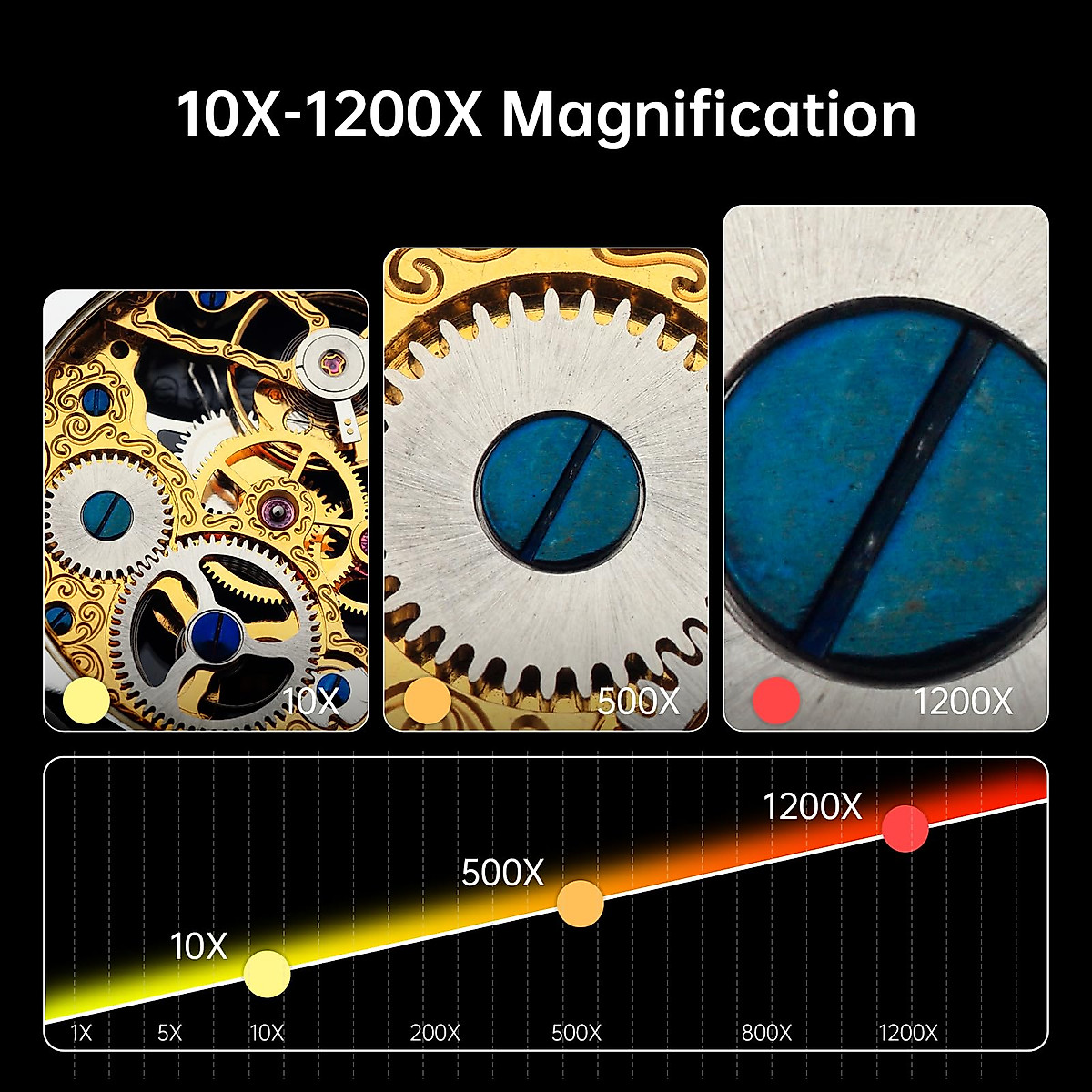 MOYSUWE 10.1 inch Digital Microscope for Adult, 11’’ Enhanced Metal Bracket, 1200X Coin Magnifier, Soldering Microscope with 10 LEDs, 12MP Camera Sensor, Windows/Mac Compatible, 32GB