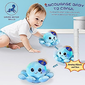Baby Infant Crawling Walking Toys,MOJINO Tummy Time Plush Octopus Toy Gifts 3 4 5 6 7 8 11 12 Babies Walker Boy Girl 3-6 6-12 Learning 9-12 12-18 Toddler 36 Months Old Music Development Birthday Gift