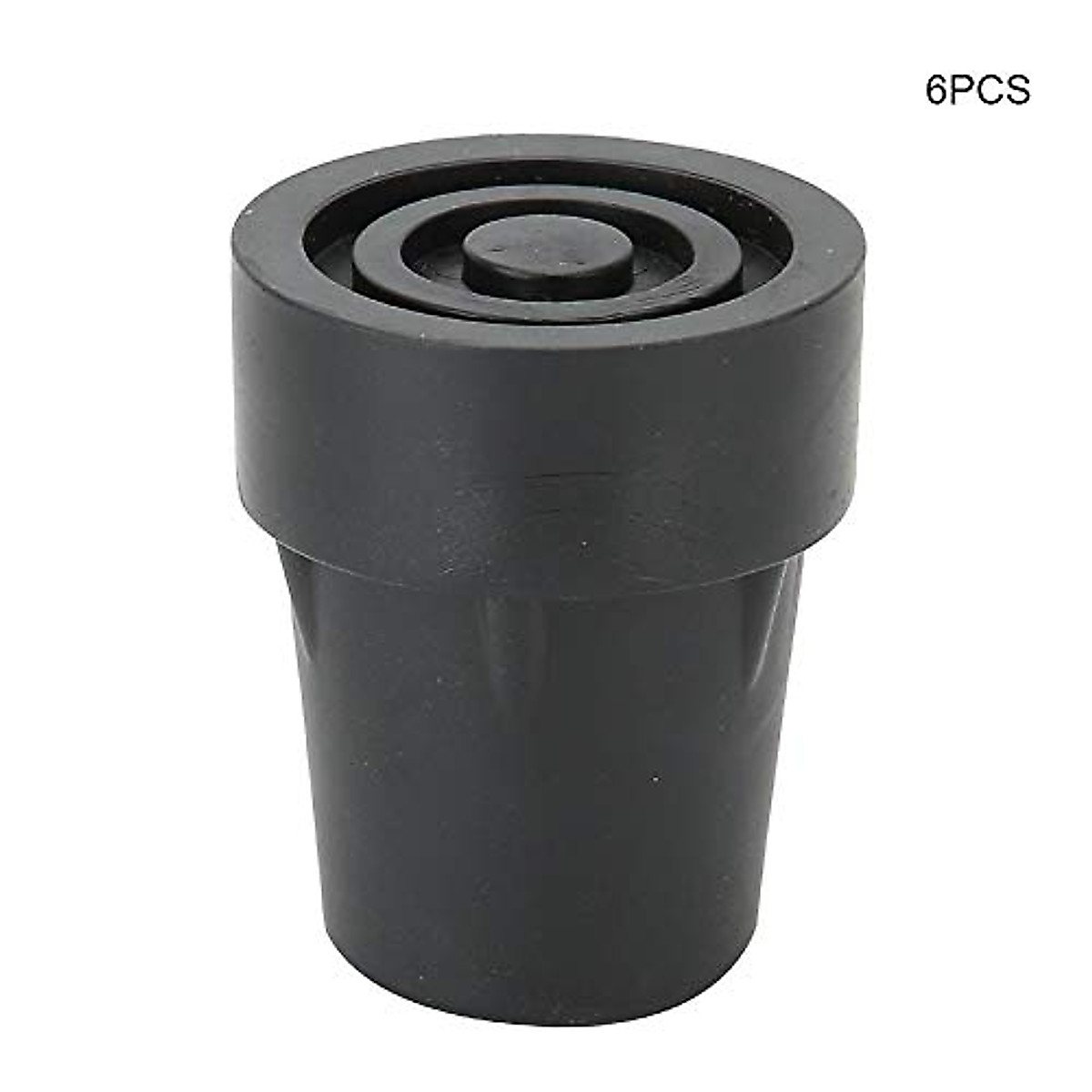 Replacement Cane Tips, 6pcs 19mm Hole Diameter Hiking Cane Crutch Feet Tips Heavy Duty Non Slip Plastic Tips Trekking Pole Tips Replacement Pole Tip Protectors Fits Most Standard Hiking Poles