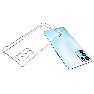 USTIYA Case for Oppo Reno 6 5G Clear TPU Four Corners Protective Cover Transparent Soft funda