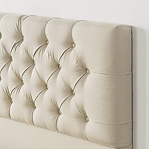 ZINUS Misty Upholstered Platform Bed Frame, Mattress Foundation, Wood Slat Support, No Box Spring Needed, Easy Assembly, Taupe, Full