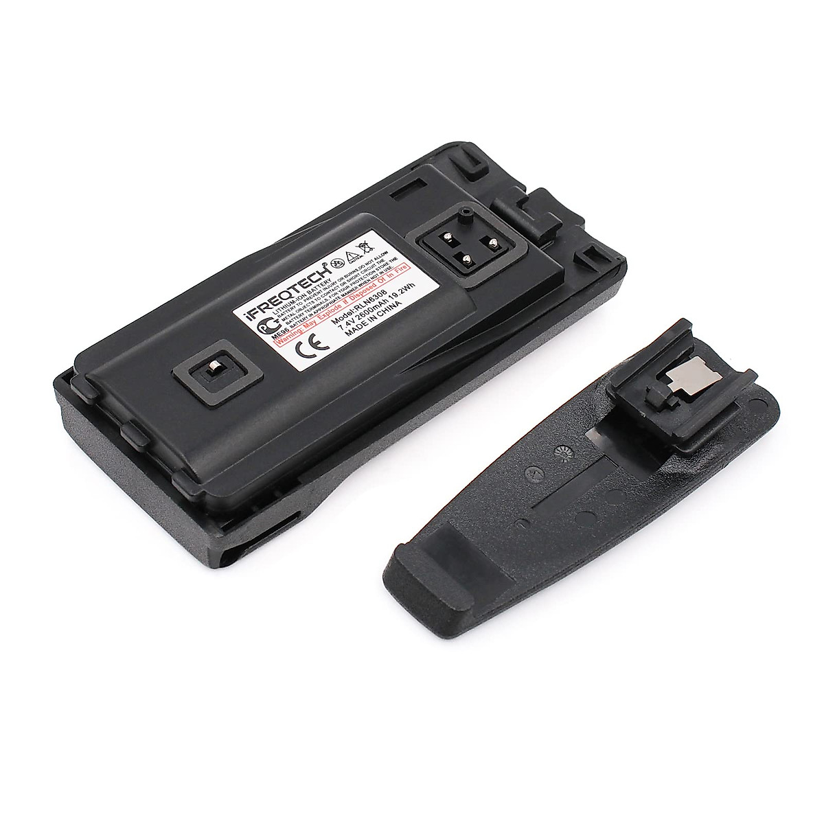 IFREQTECH RLN6305 Battery for Motorola CP110 RDU2020 RDU4100 RDU4160D RDV2020 RLN6308 Li-ion Battery with 2 Pcs Belt Clip 2600mAh
