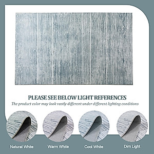 HOMBYS 9x12 Thickened Memory Foam Area Rug for Living Room Bedroom, Large Modern Abstract Floor Carpet for Indoor, Boho Home Deco Non-Shedding, Grey, Machine Washable