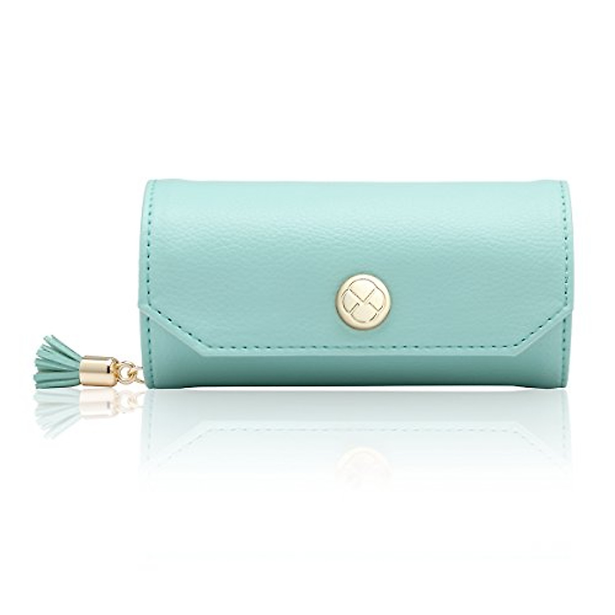 Vlando Small Travel Jewelry Roll Bag Organizer, Smart Size & Light Weight for Daily Jewelries (Mint Green)