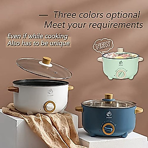 Drizzle Electric Skillet Hot Pot Cooker - Multifunction Frying Pan 110V Non-Stick Grill 3L Stir-fried Stewed Cookware Steak Noodle Ramen Shabu Shabu Pot - Home Office Party Kitchen Dorm Cooking